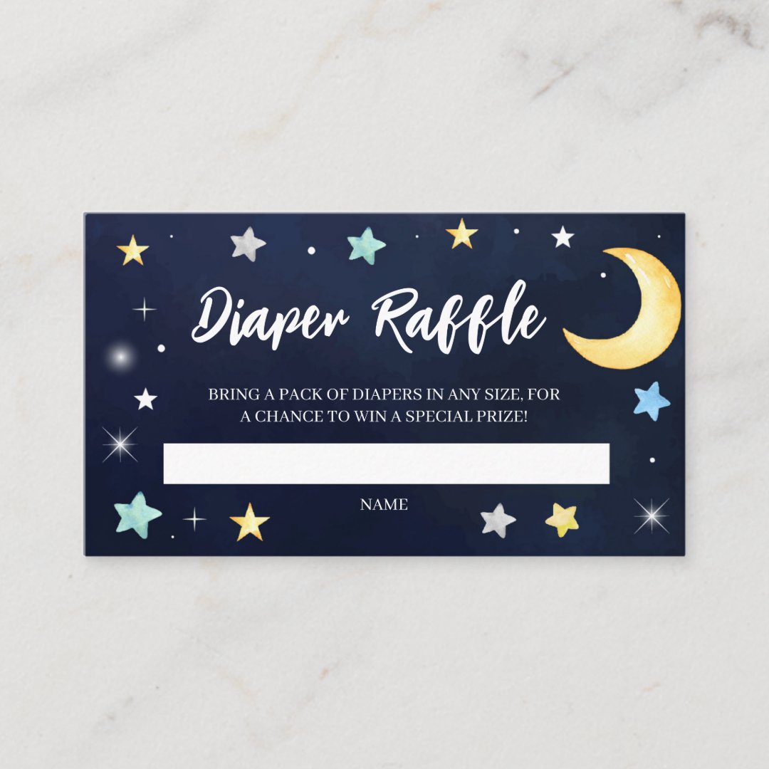 Over The Moon Galaxy Diaper Raffle Enclosure Card | Zazzle