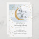 Over the Moon Gold Stars Blue Baby Shower Invitation | Zazzle