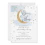 Over the Moon Gold Stars Blue Baby Shower Invitation | Zazzle