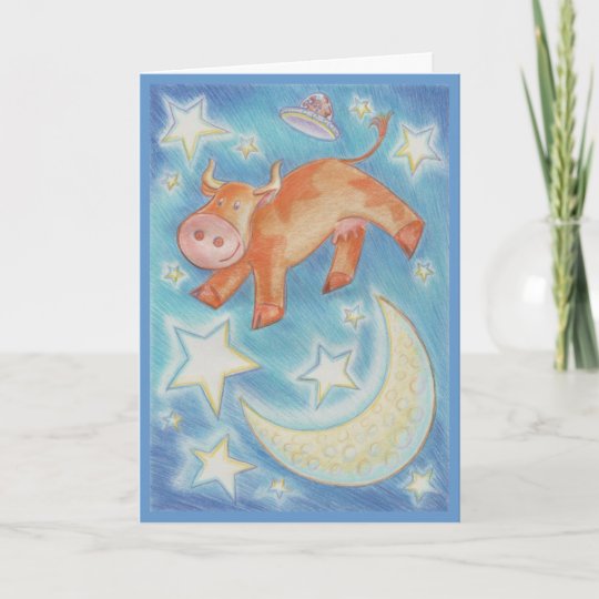 Over the Moon 'Happy Birthday' greetings card | Zazzle.com