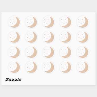 Over the Moon Pink Girl Baby Shower Classic Round Sticker | Zazzle