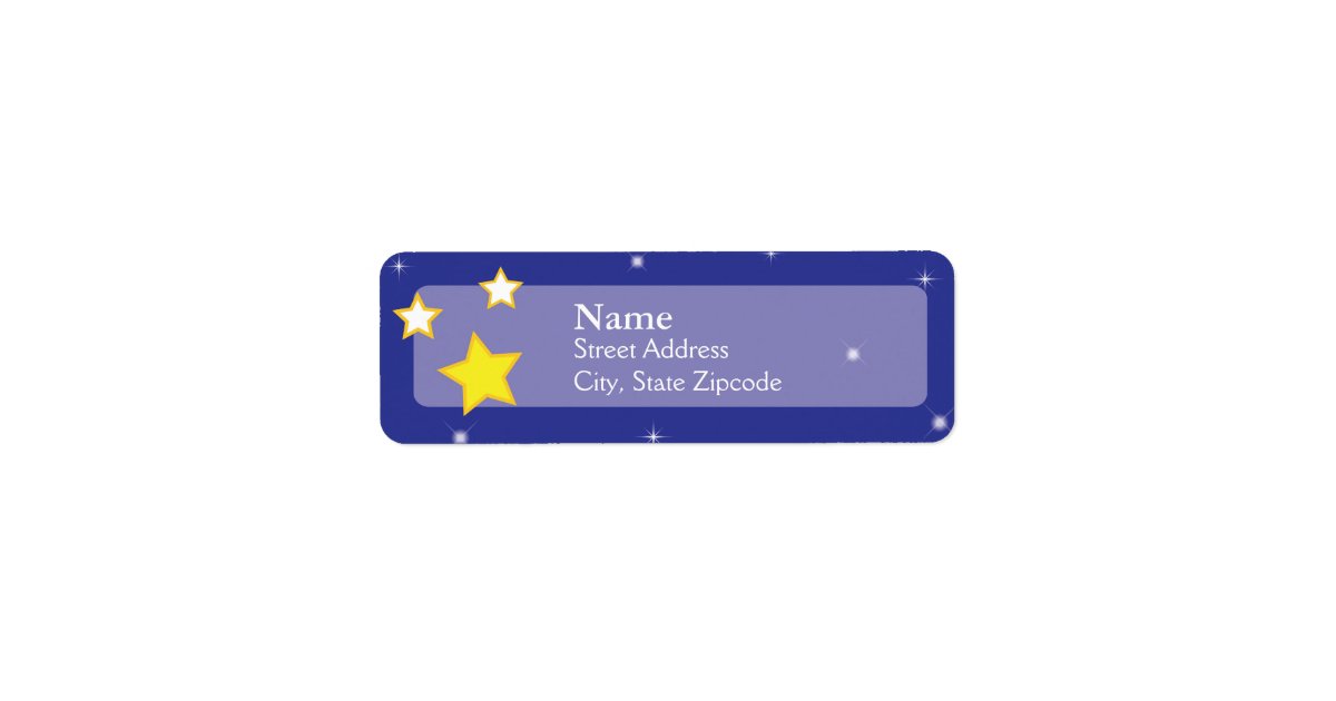 Over the Moon Stars | Return Address Label | Zazzle
