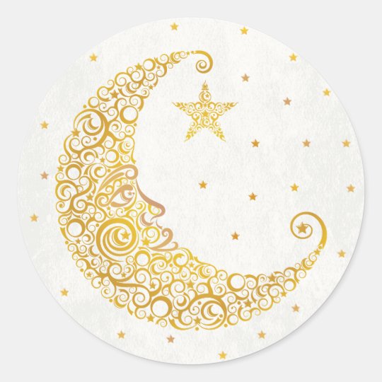 Over the Moon Sticker - Gold | Zazzle.com