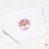 Over The Rainbow Thank You Classic Round Sticker | Zazzle