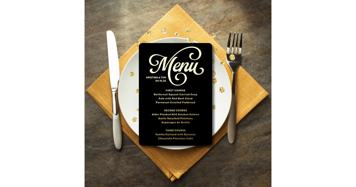 Over the Top Menu Foil Invitation | Zazzle