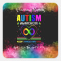 "Overcoming Barriers" Square Autism Sticker | Zazzle