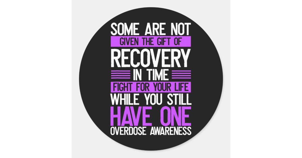 Overdose Awareness Fighter Purple Ribbon Drug Abus Classic Round ...