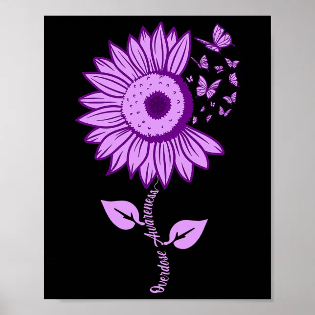 Overdose Awareness Purple Ribbon Drug Addiction N Poster | Zazzle