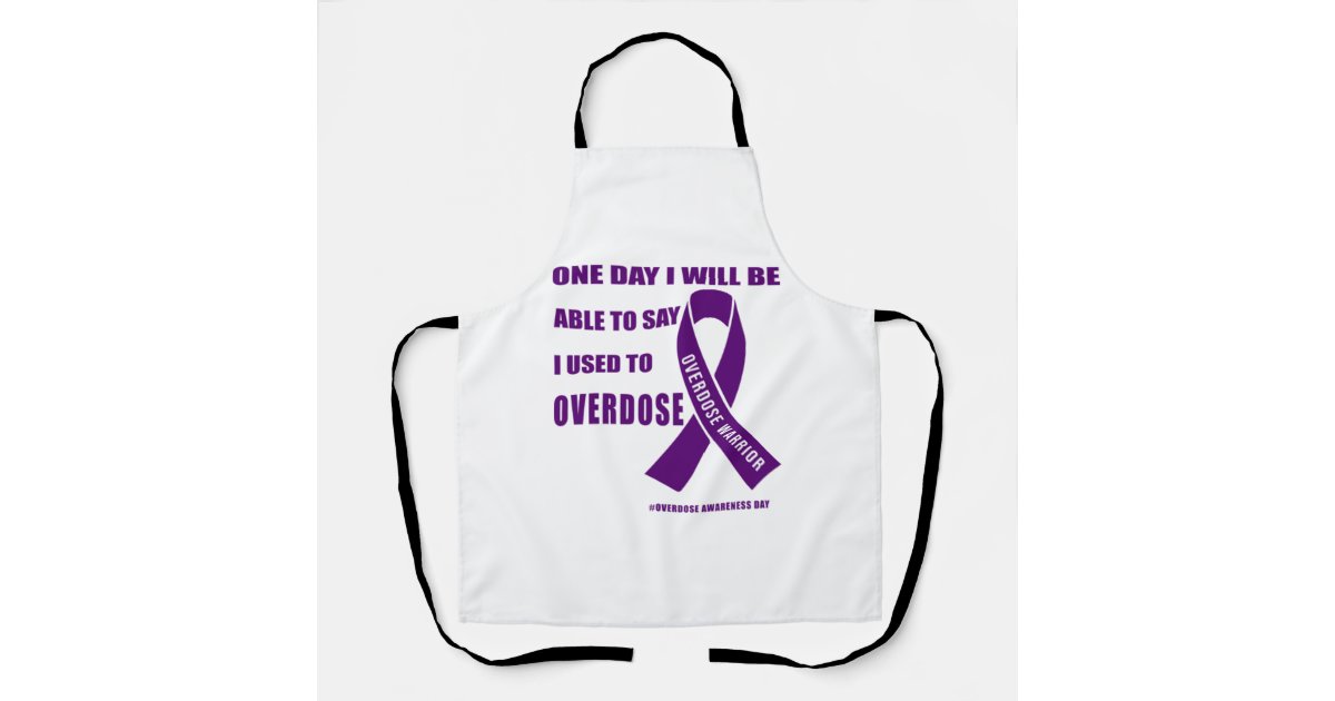 Overdose warrior motivational quotes for drug over apron | Zazzle