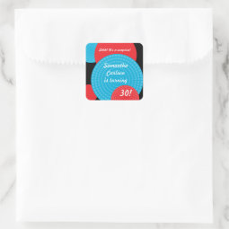 Overlapping Circles Birthday Sticker | Zazzle