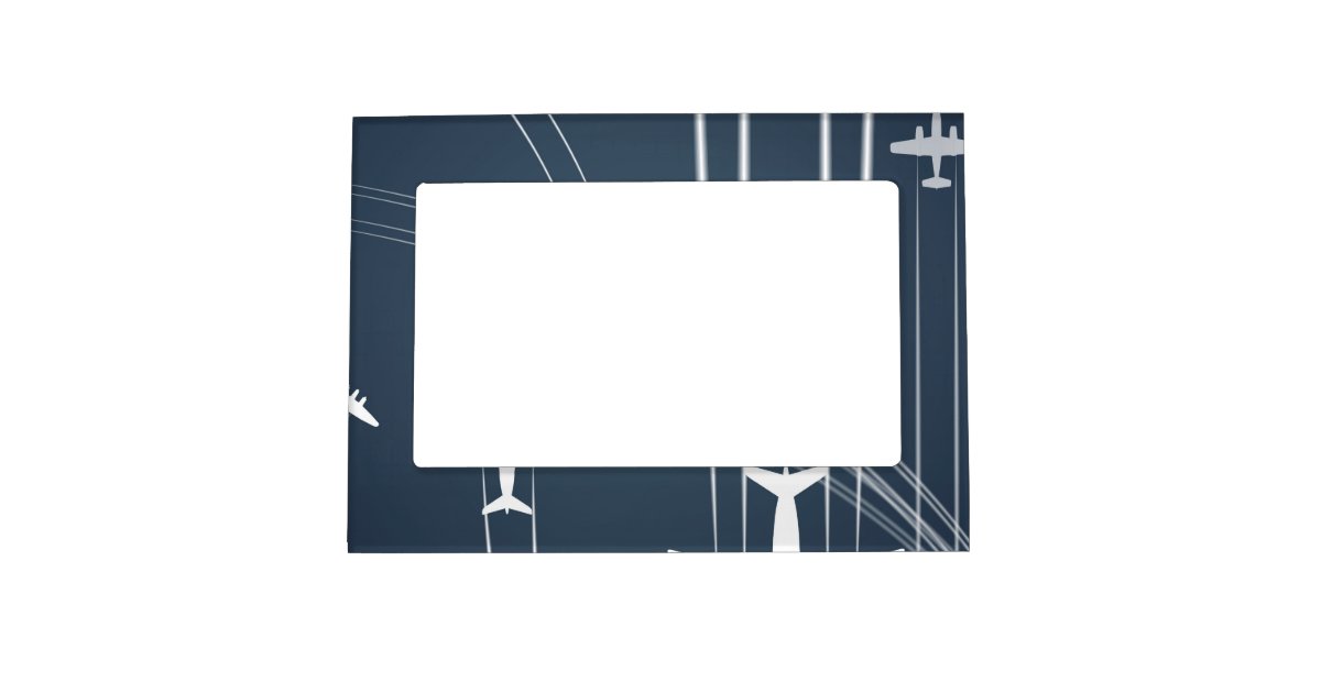Overlapping Flight Paths Pattern Magnetic Picture Frame | Zazzle