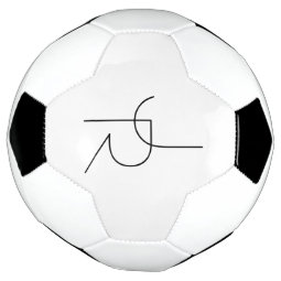 Overlapping Initials | Black On White Soccer Ball | Zazzle
