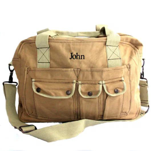 Overnight Travel Canvas Bag w/ Embroidery | Zazzle