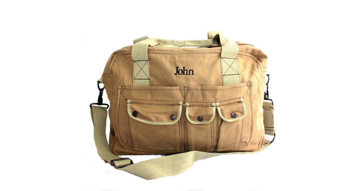 Overnight Travel Canvas Bag w/ Embroidery | Zazzle