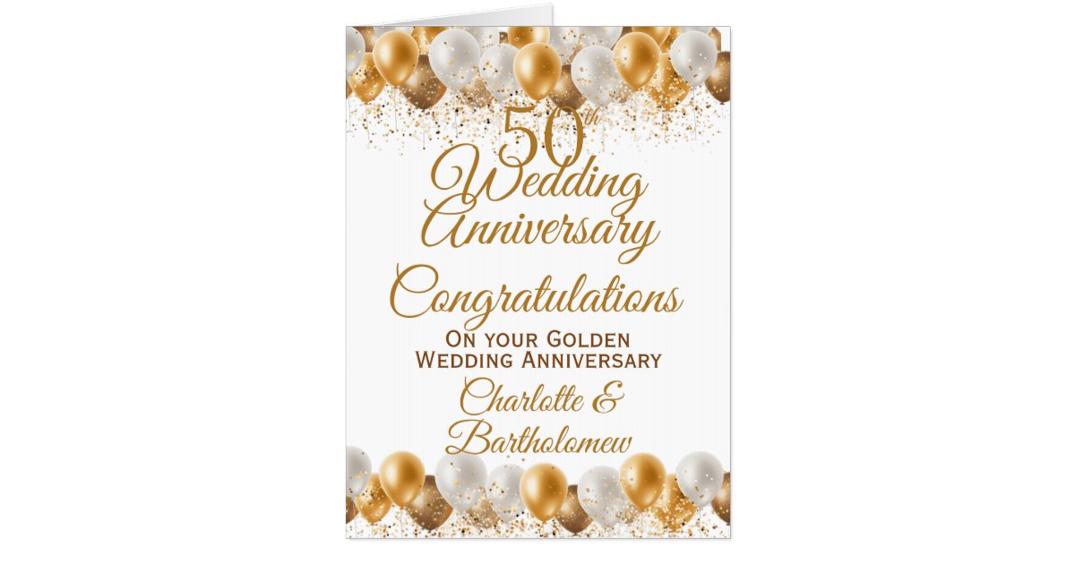 Oversized 50th Wedding Anniversary Congratulations Card | Zazzle