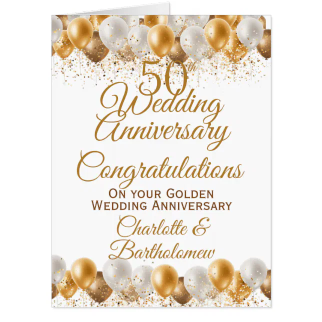 Oversized 50th Wedding Anniversary Congratulations Card | Zazzle