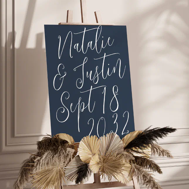 Oversized Calligraphy Script Wedding Welcome Sign | Zazzle