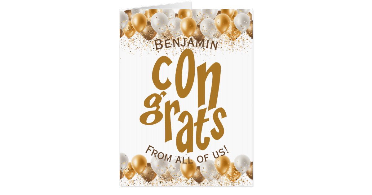 Oversized Congratulations From All Of Us Card | Zazzle