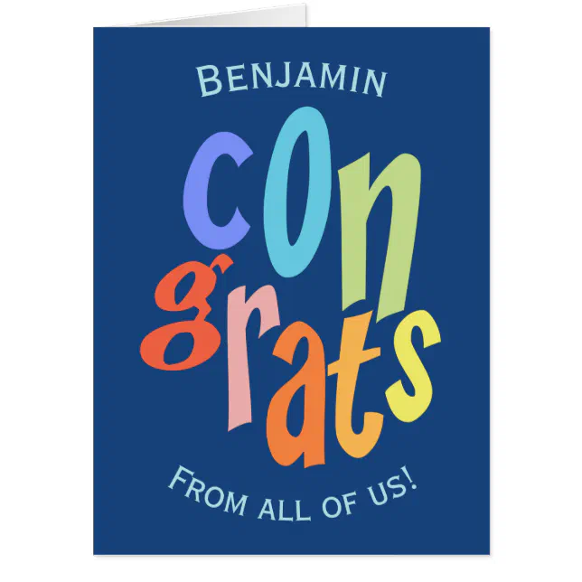 Oversized Congratulations From All Of Us Card | Zazzle