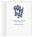 Oversized Navy Goodbye Farewell Card | Zazzle