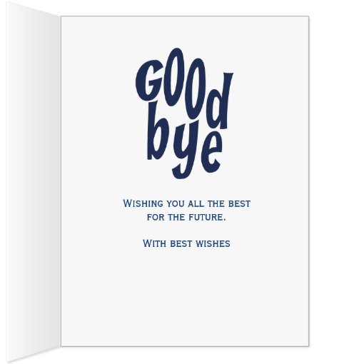 Oversized Navy Goodbye Farewell Card | Zazzle