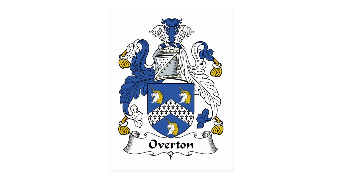 Overton Family Crest Postcard | Zazzle.com