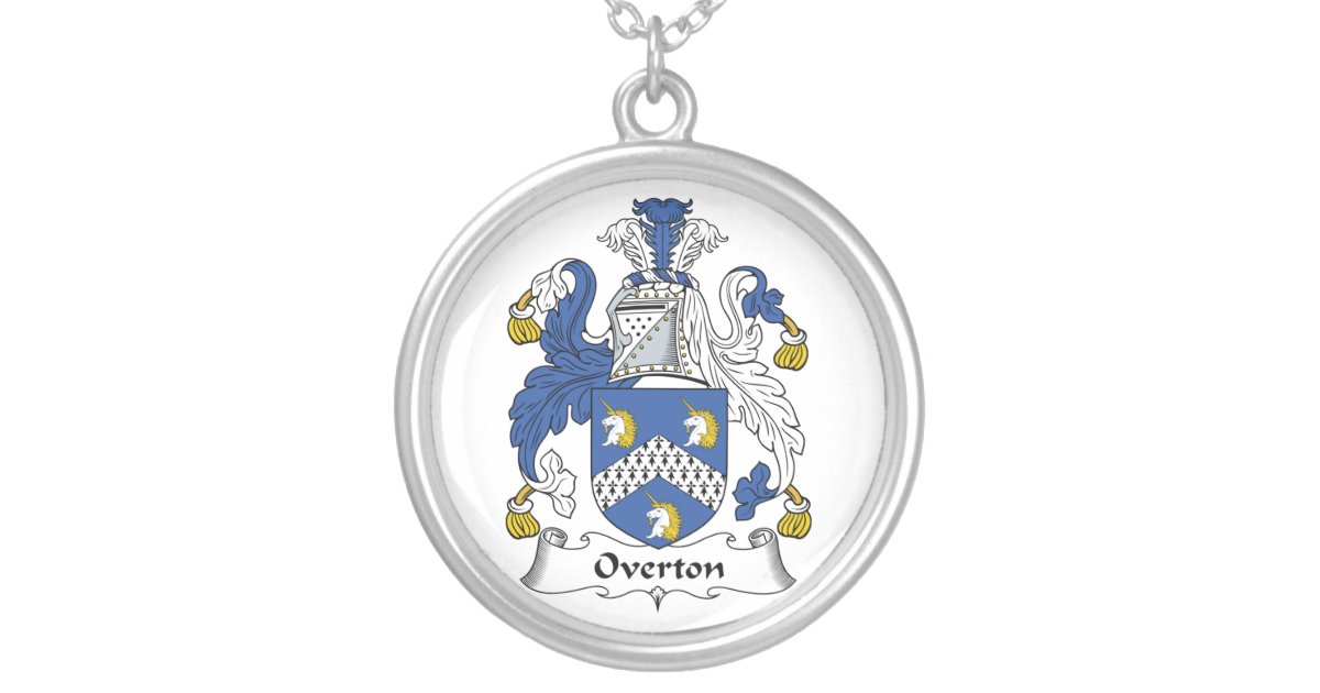 Overton Family Crest Silver Plated Necklace | Zazzle.com
