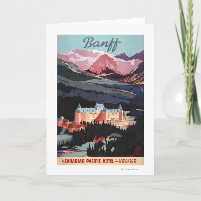Overview of the Banff Springs Hotel Poster Card | Zazzle