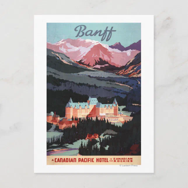 Overview of the Banff Springs Hotel Poster Postcard | Zazzle