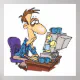 Overworked Office Worker Funny Tired Employee Poster | Zazzle