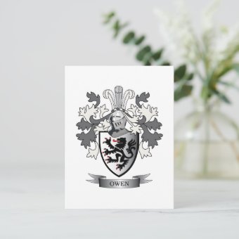 Owen Family Crest Coat of Arms Postcard | Zazzle