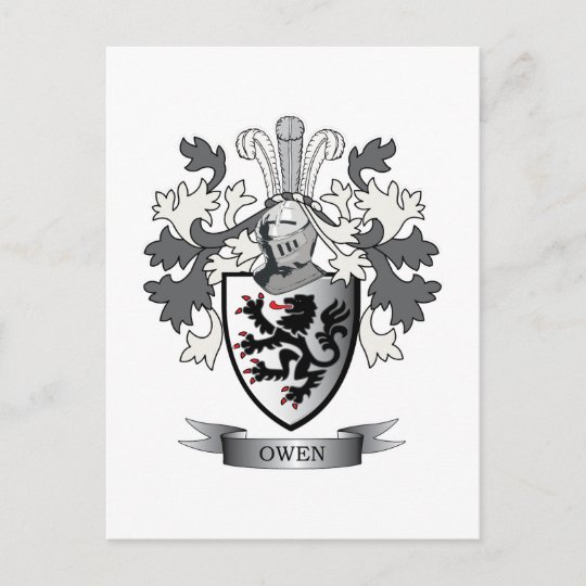 Owen Family Crest Coat of Arms Postcard | Zazzle.com