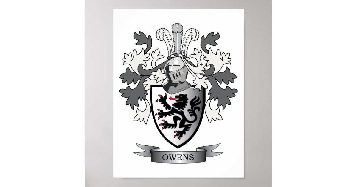 Owens Family Crest Coat of Arms Poster | Zazzle