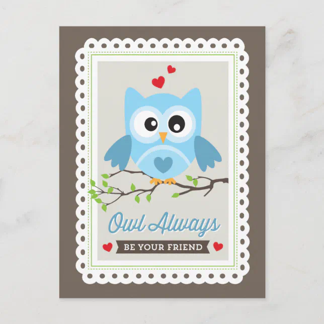 Owl Always! by Origami Prints Valentine Postcard | Zazzle
