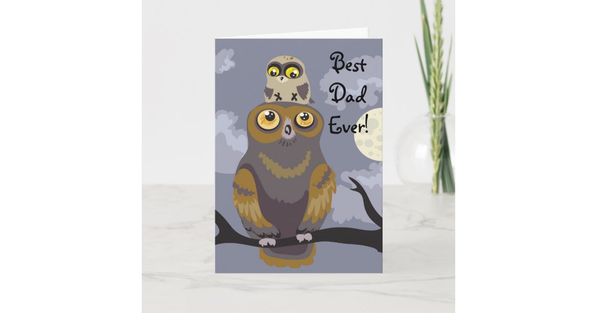 Owl and Baby Father's Day Card | Zazzle