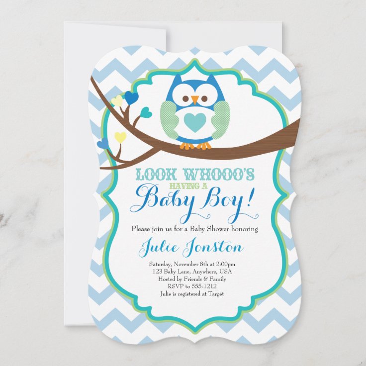 Owl Baby Shower Invitation | Zazzle