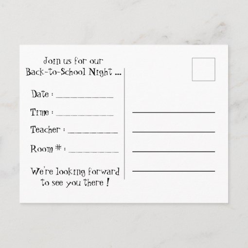 Owl Back-to-School Night Postcard Template | Zazzle
