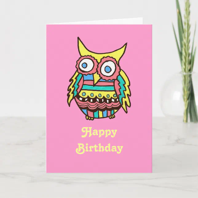 Owl Birthday Card | Zazzle