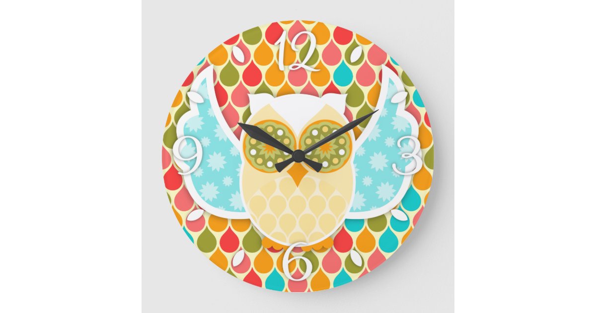 Owl Boheme White Owl Clock | Zazzle