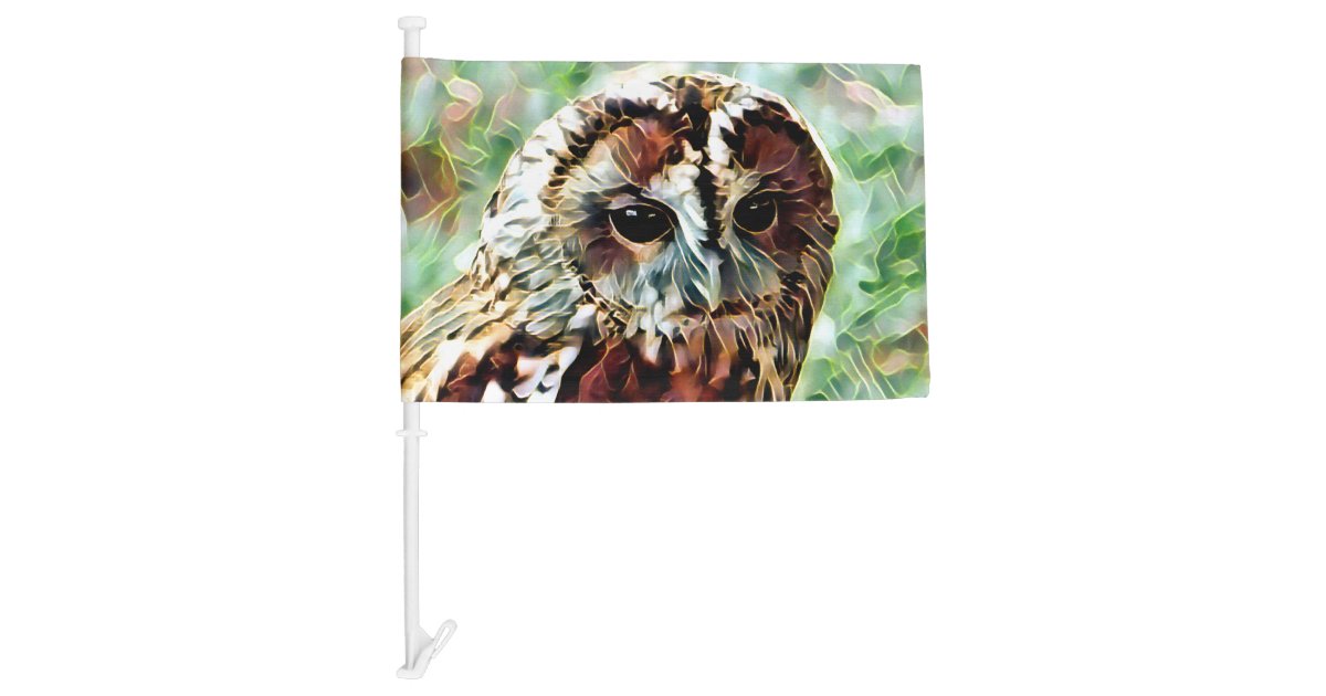 OWL CAR FLAG | Zazzle
