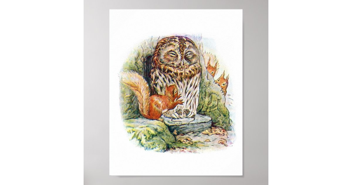 Owl Children's Book Illustration Poster | Zazzle