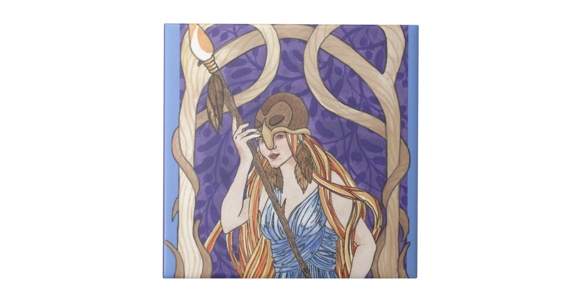 Owl Eyed Athena Messenger Ceramic Tile | Zazzle