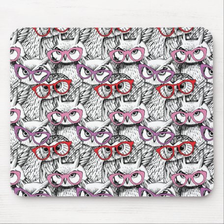 Owl Eyeglasses Pattern Fabric | Zazzle.com