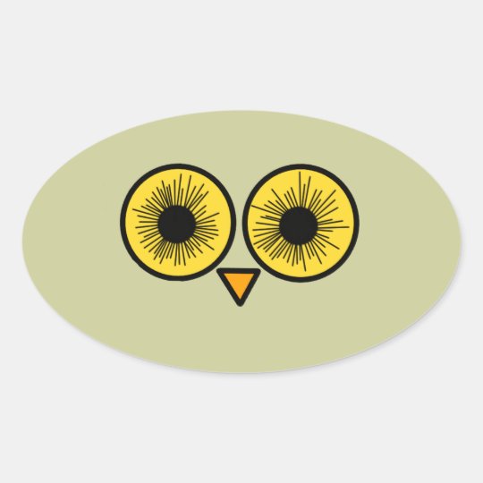 Owl Eyes Oval Sticker | Zazzle.com