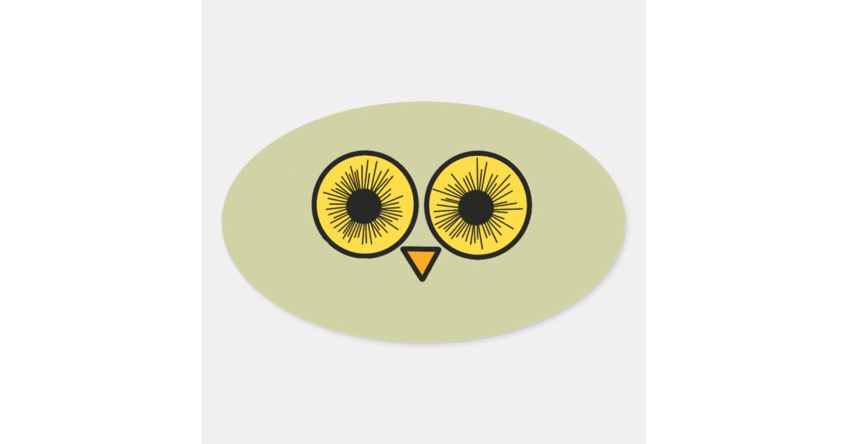 Owl Eyes Oval Sticker | Zazzle