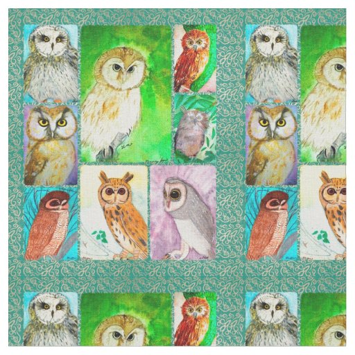 Owl Fabric | Zazzle