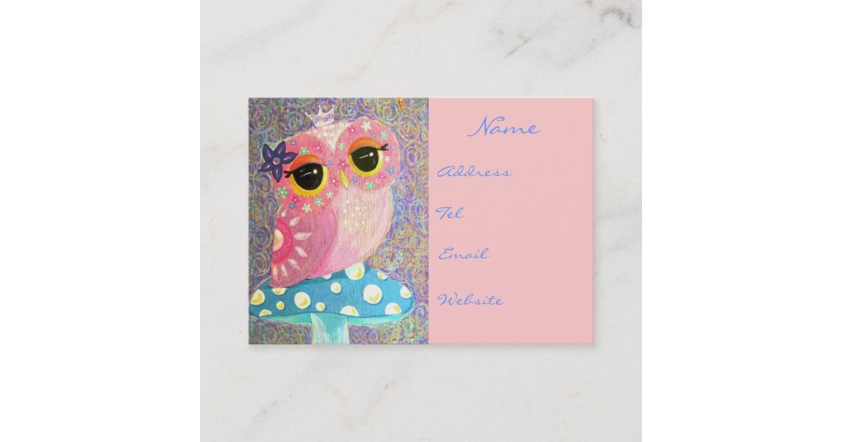 Owl Fairy Princess Business Card | Zazzle
