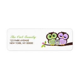 Owl Family Return Address Labels | Zazzle
