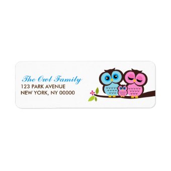 Owl Family Return Address Labels | Zazzle