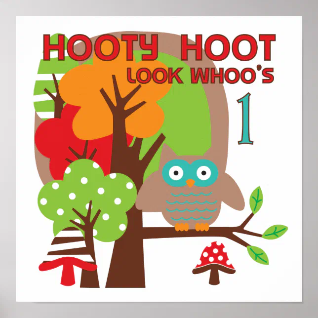 Owl First Birthday T-shirts and Gifts Poster | Zazzle